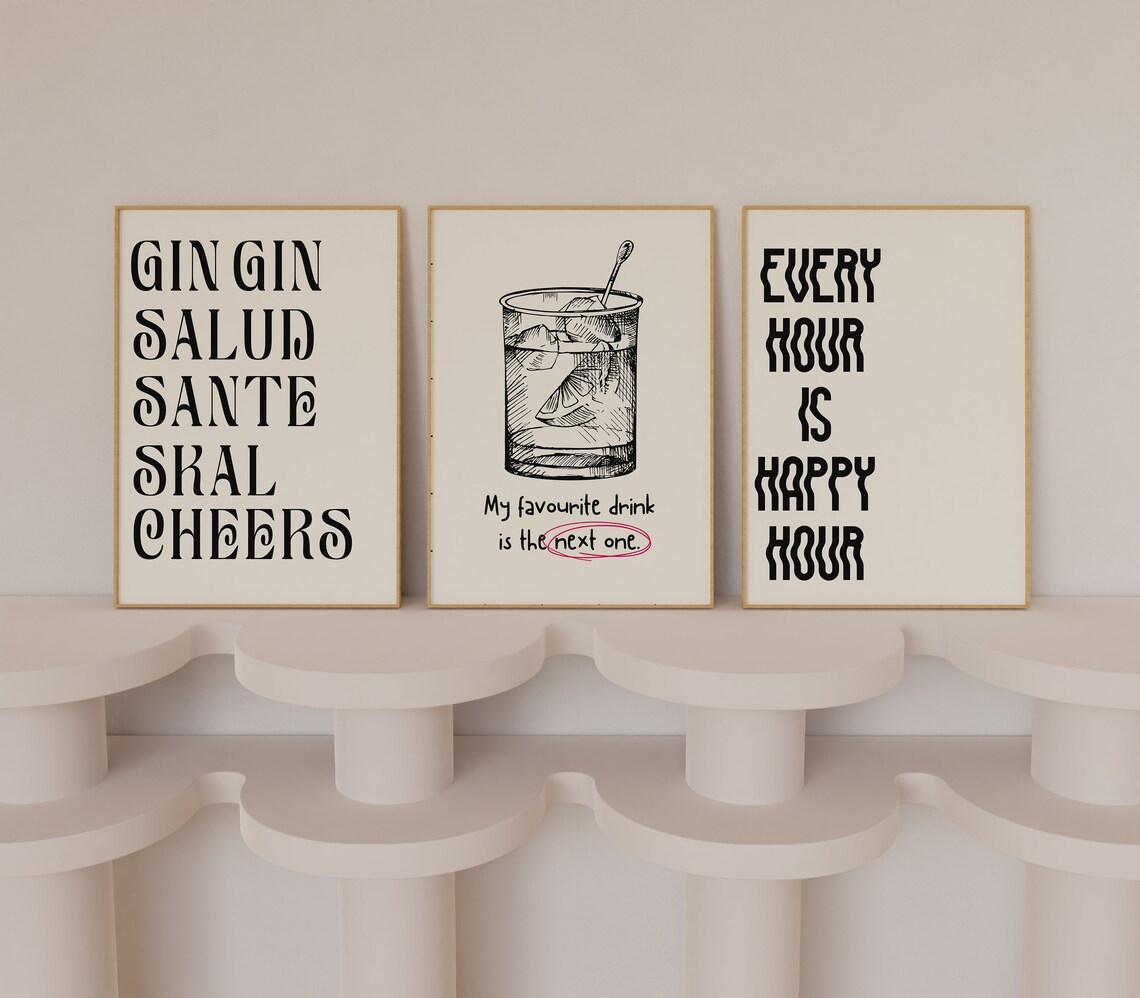 Cocktail Art Print, Cocktail Digital Print, Bar Cart Print, Bar ...