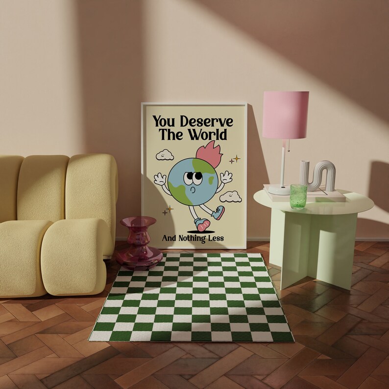 Retro Style Cartoon Print, Retro Character Print, Affirmations Print ...