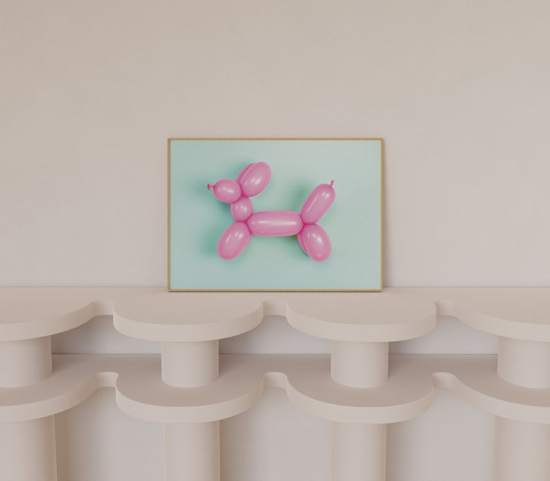 Trendy Ballon Dog Print, Funny Balloon Dog Lover, Pink Ballon Dog Print ...