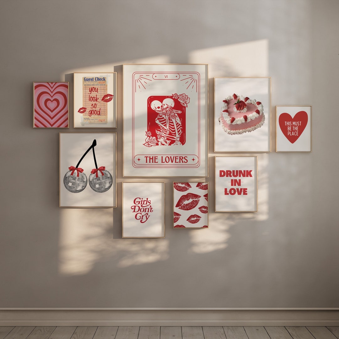 Maximalist Wall Art Set, Y2k Room Decor, Cute Apartment Decor, Funky ...