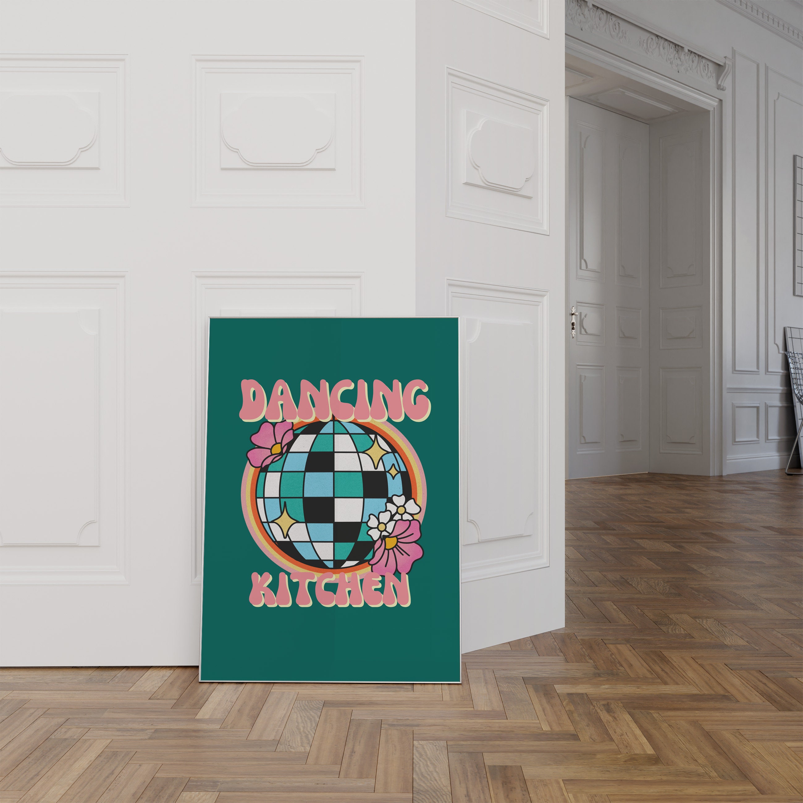 Retro Dancing Kitchen Print Kitchen Disco Wall Print Funny - Etsy