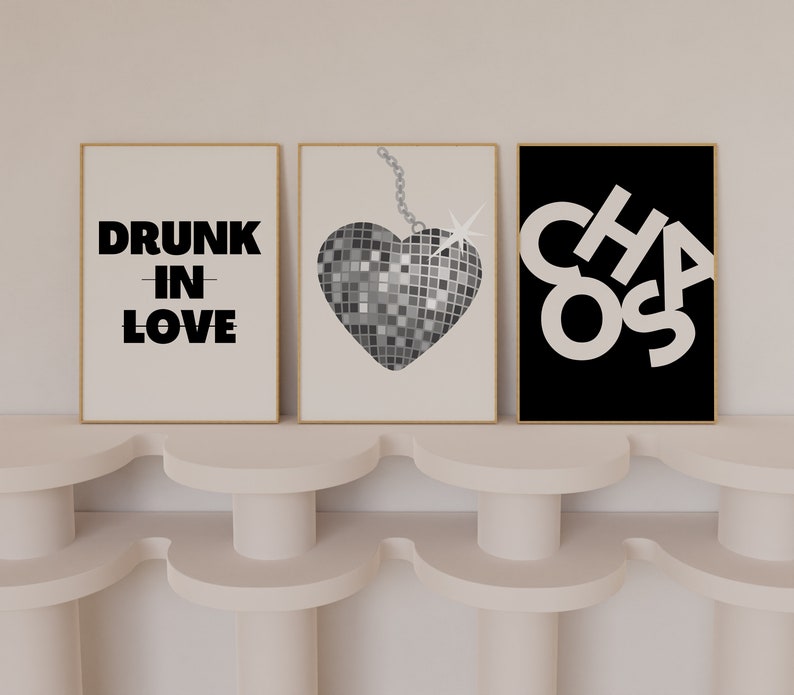 Funky Gallery Wall Set Print, Trendy Disco Ball Art, Retro Funky Wall ...