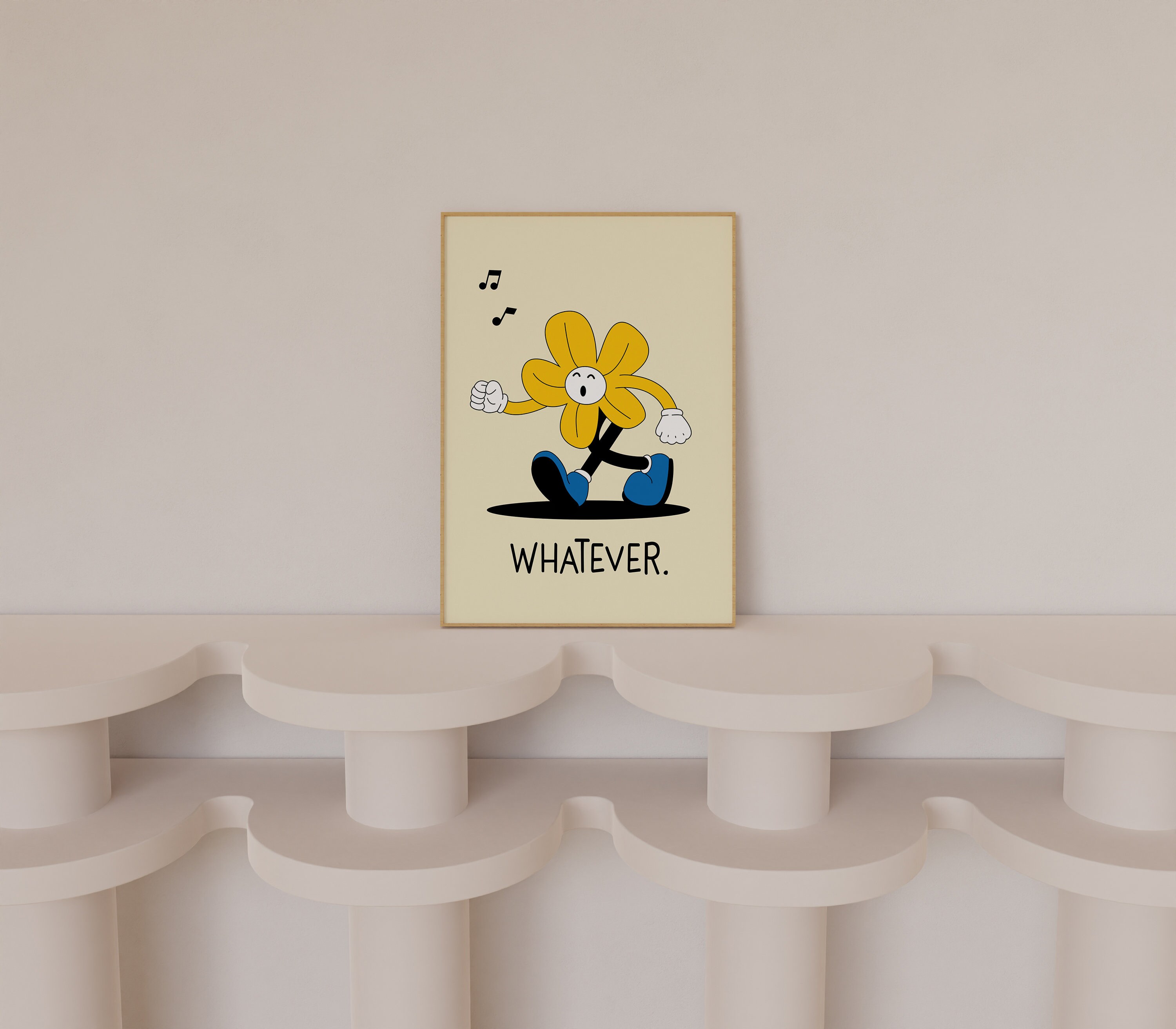 Retro Quote Wall Print, Character Wall Art, Cute Retro Character Print ...