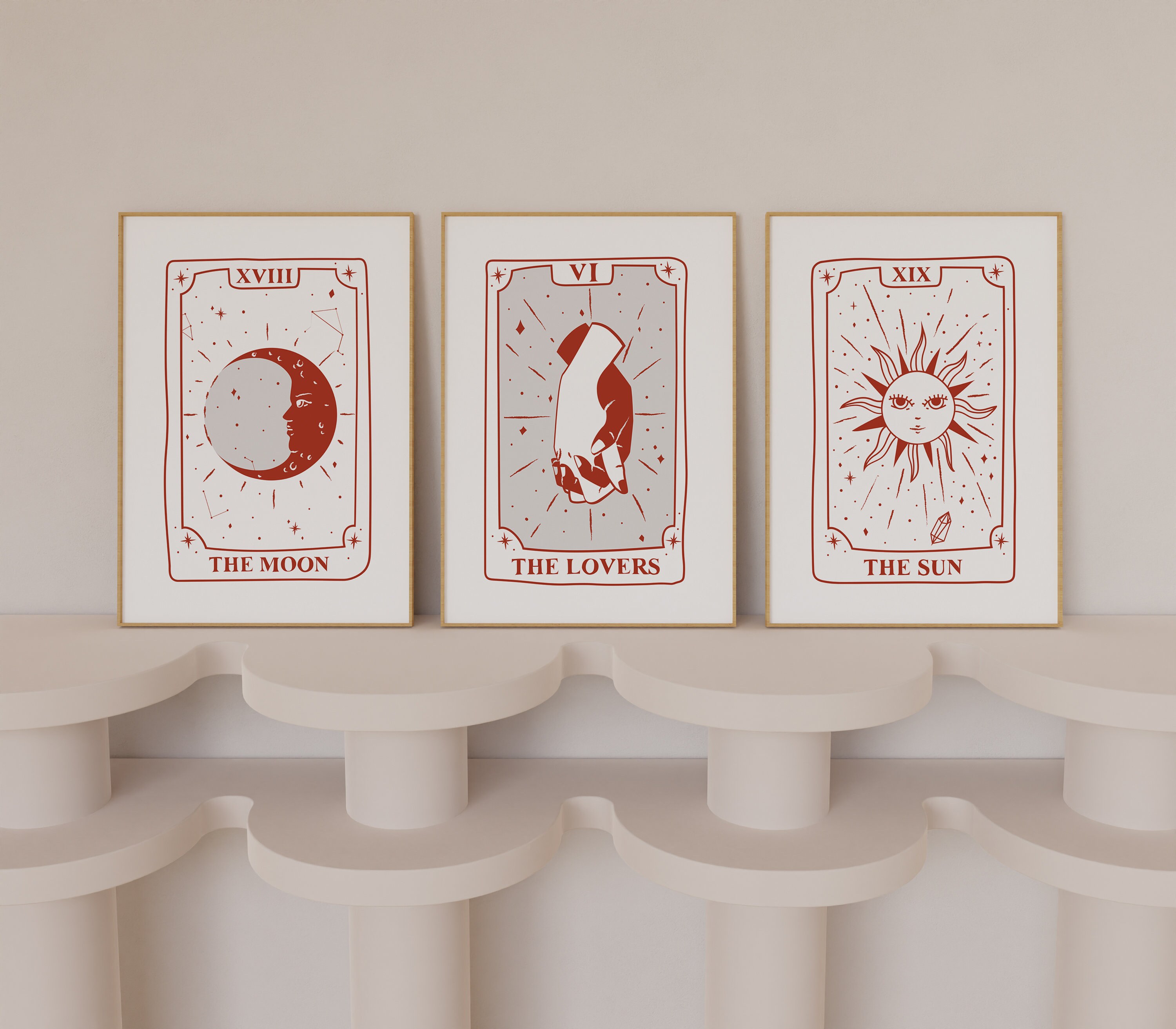 Tarot Card Print, the Lovers Tarot Poster, Love Tarot Print, Tarot Art ...