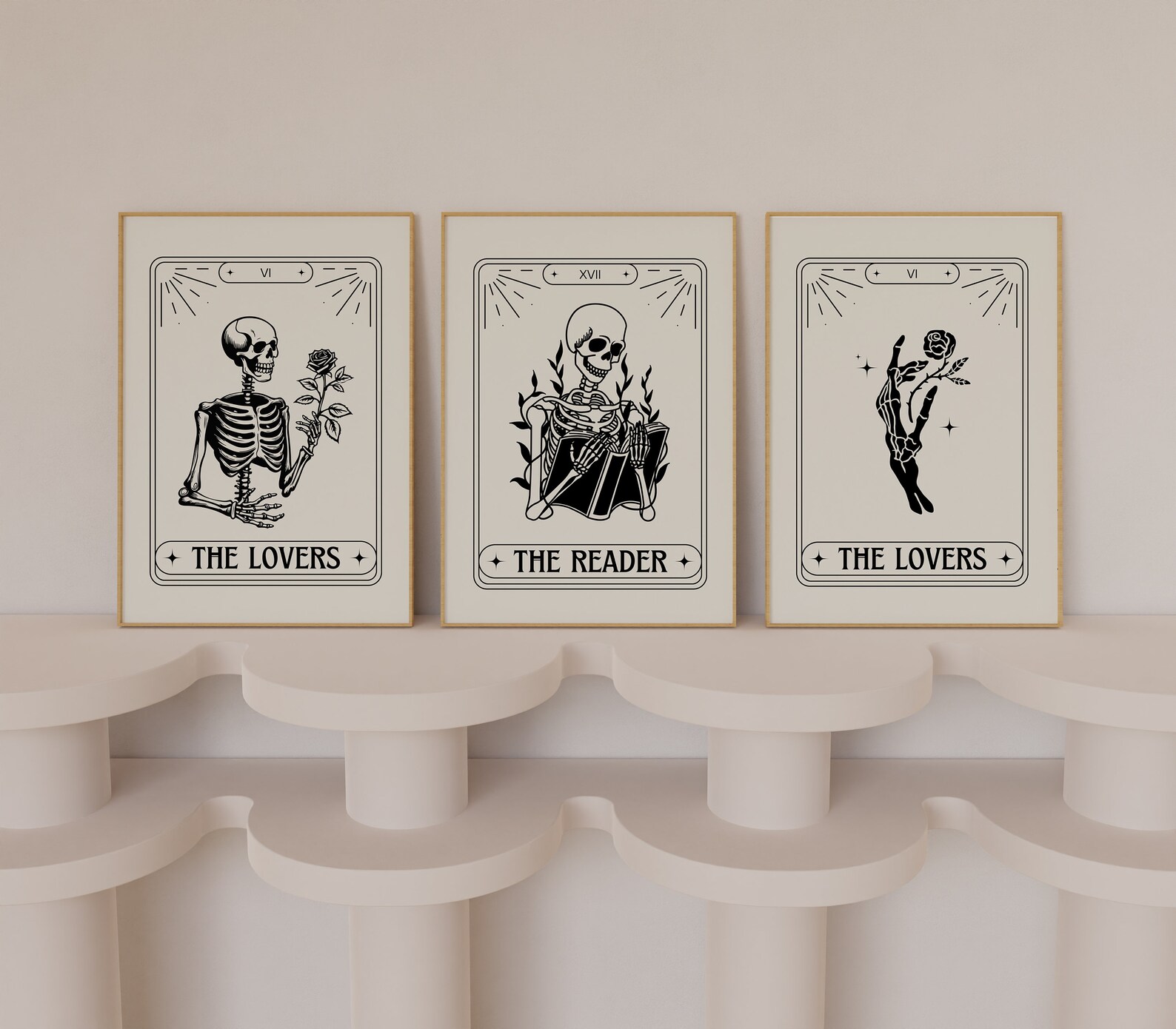 The Reader Tarot Card, Tarot Card Gift, Skeleton Art,printable Tarot ...