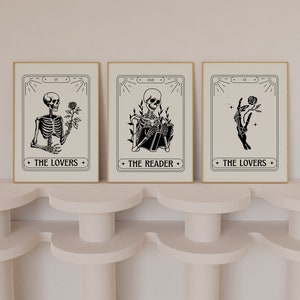 The Reader Tarot Card, Tarot Card Gift, Skeleton Art,printable Tarot ...
