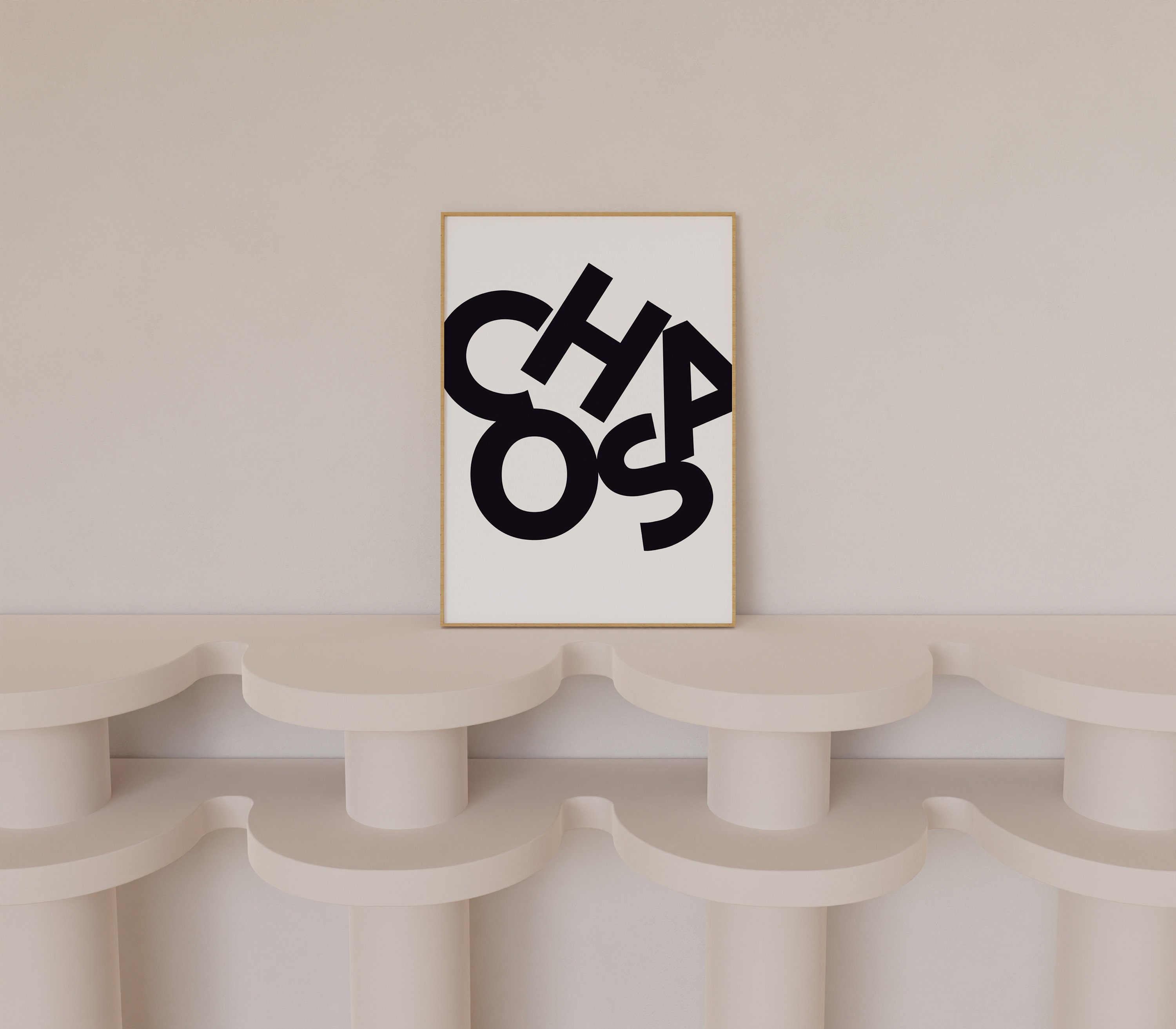 Chaos Quote Poster, Chaos Print, Bold Print, Black and White ...