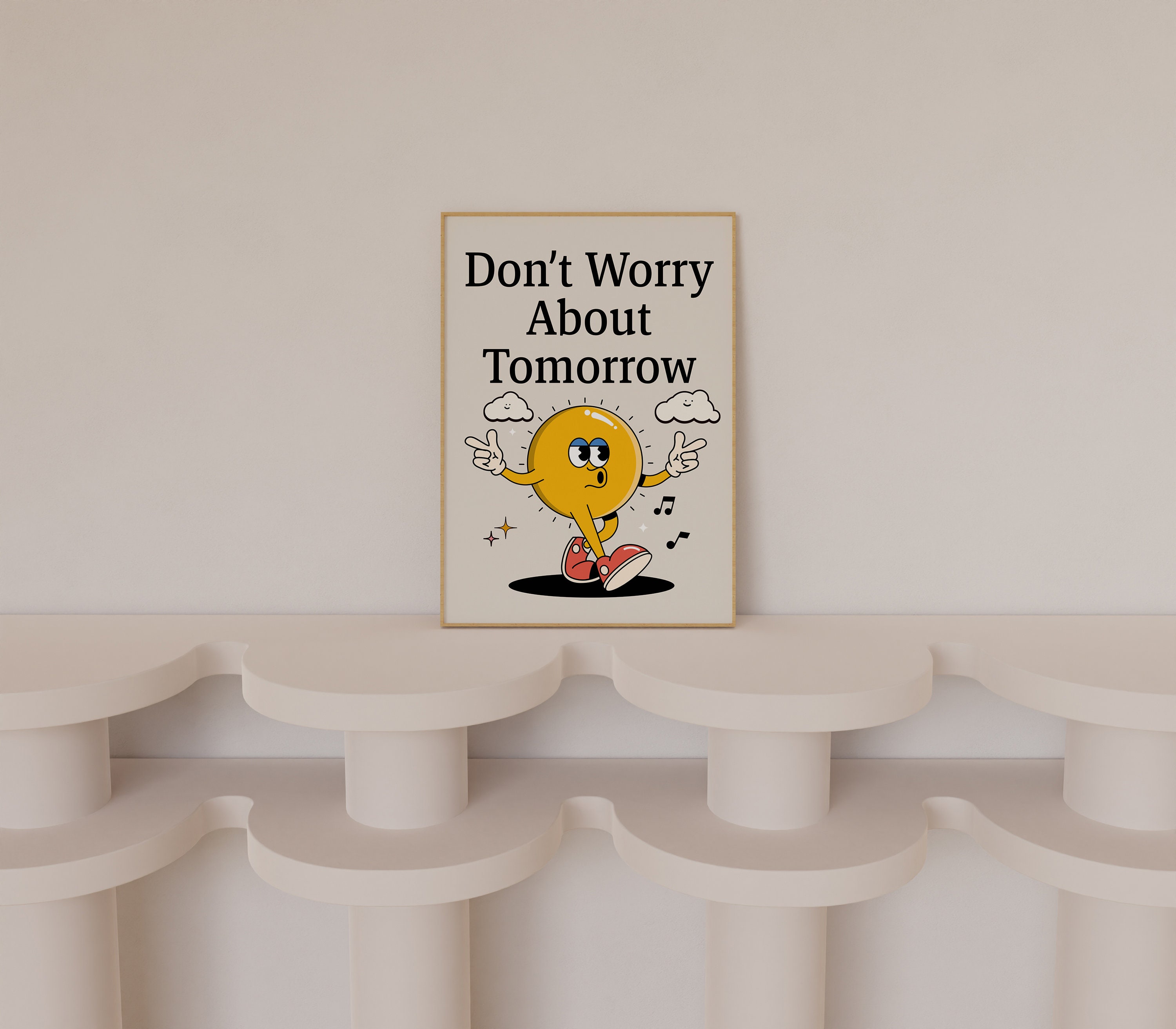 Retro Character Wall Decor, Positive Affirmations Print, Retro ...