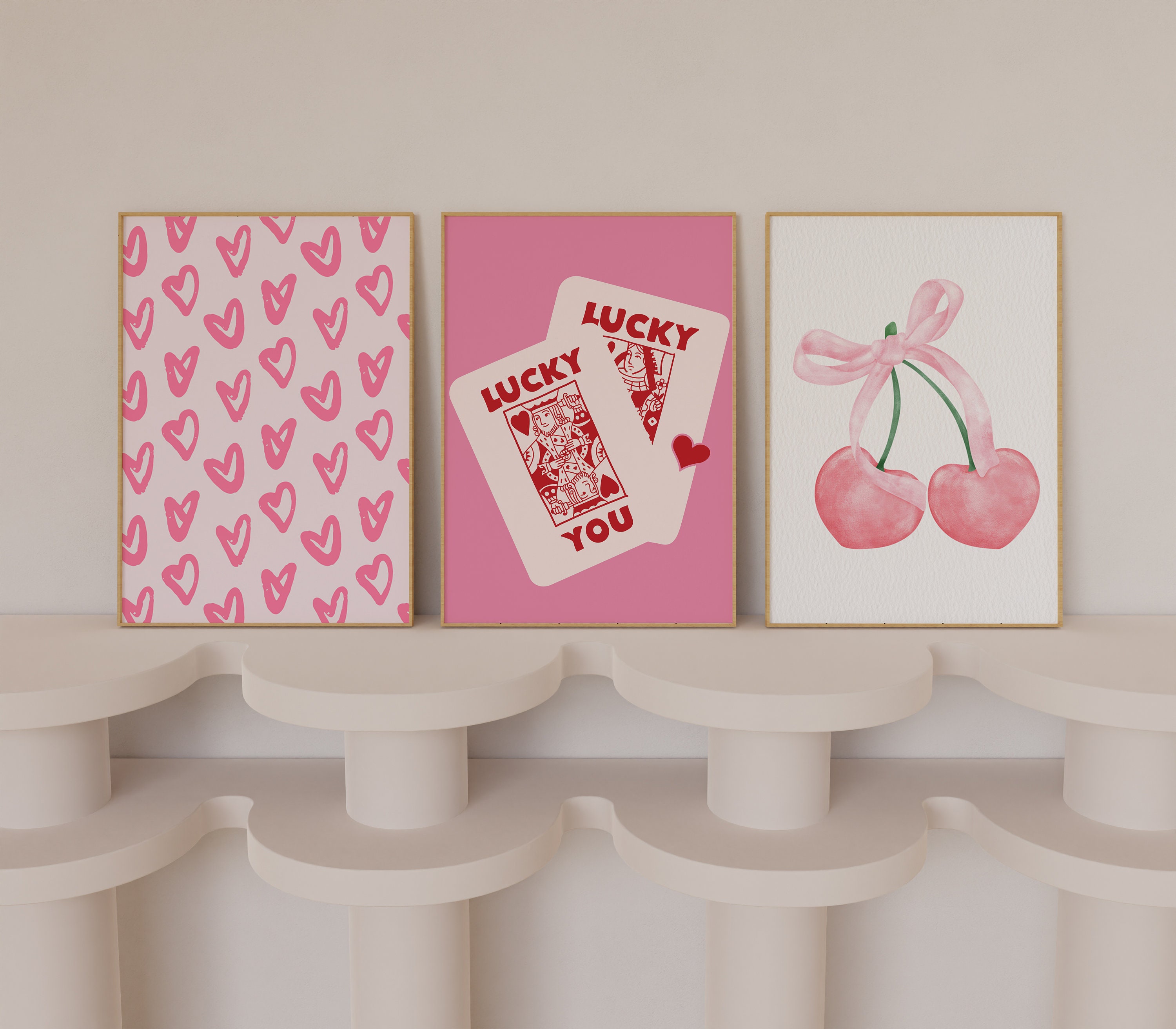 Pink Wall Art Print Preppy, Pink Room Decor, Girls Bedroom Pink ...