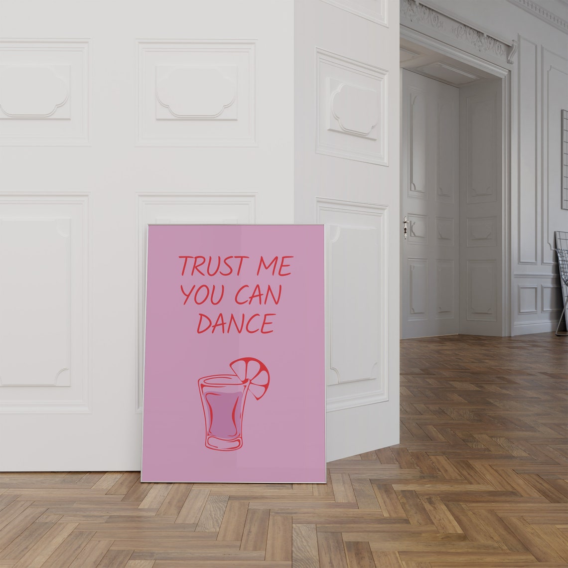 Trust Me You Can Dance, Alcohol Print, Pink Cocktail Art, Bar Cart ...