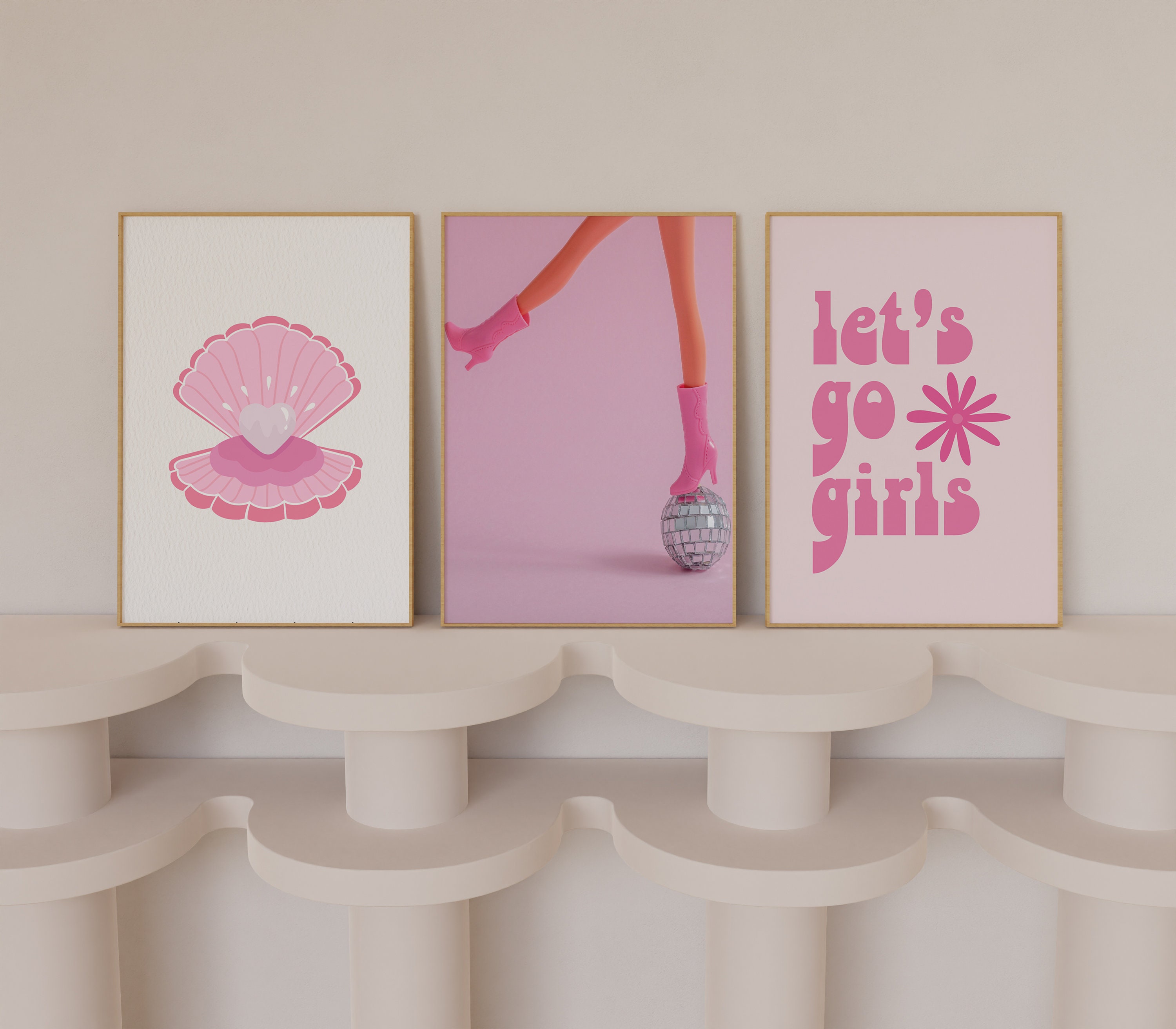 Pink Wall Art Print Preppy, Pink Room Decor, Girls Bedroom Pink ...
