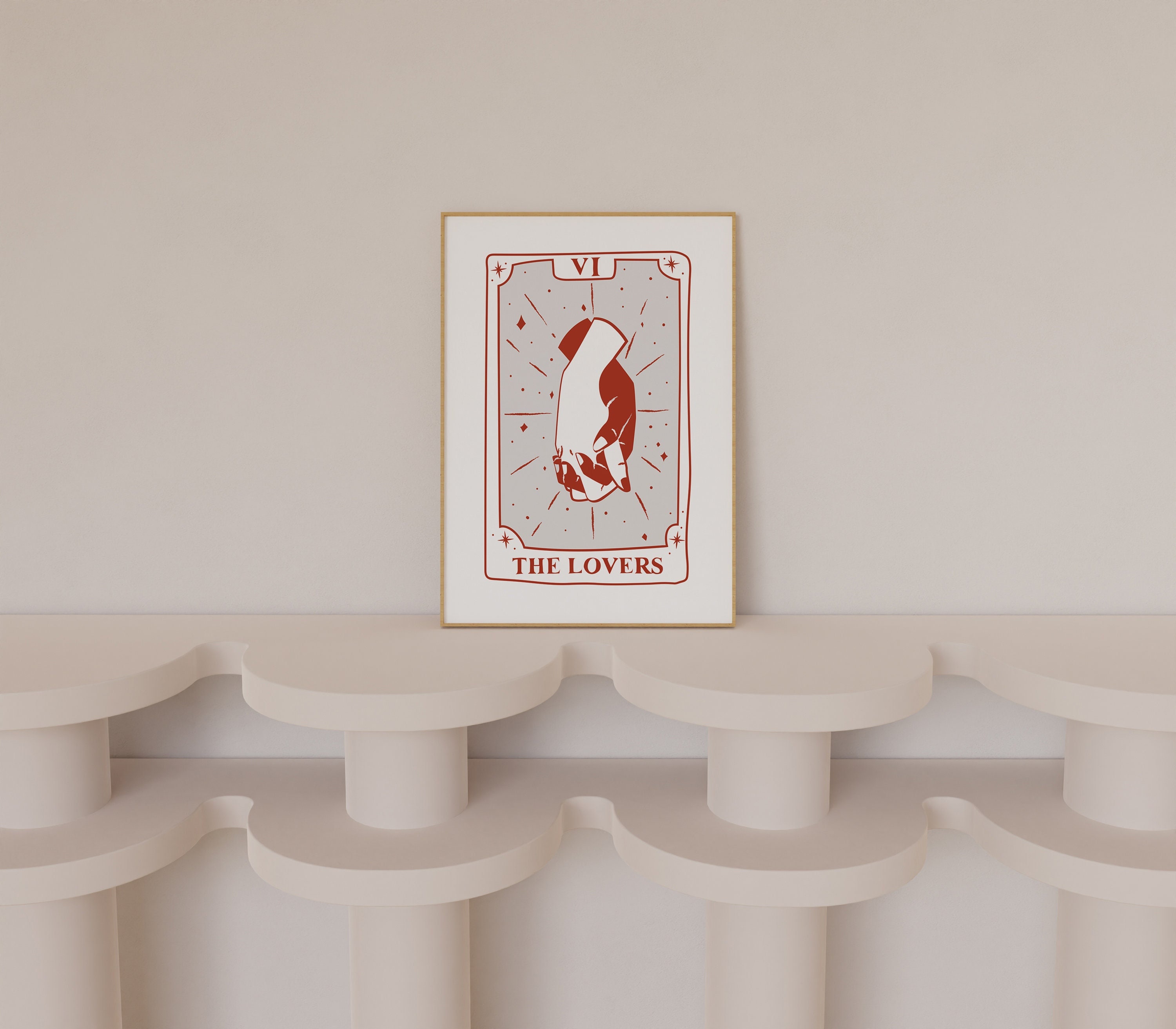 Tarot Card Print, the Lovers Tarot Poster, Love Tarot Print, Tarot Art ...