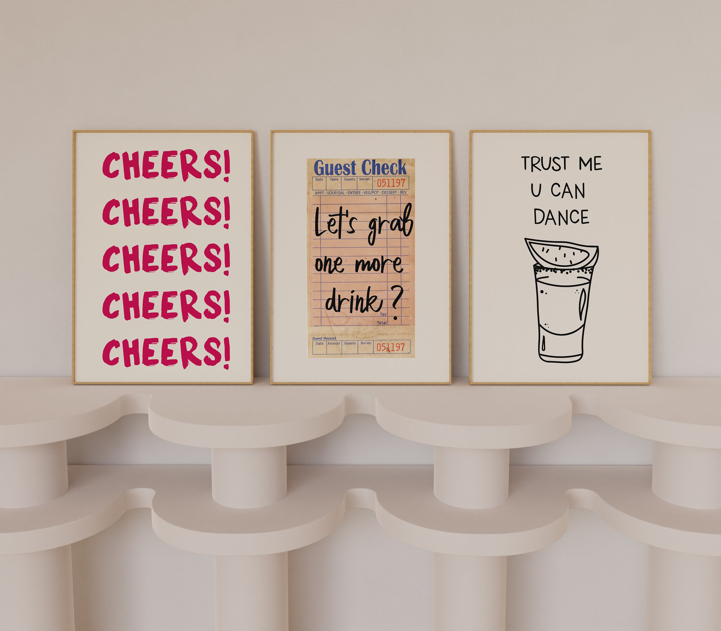 Bar Art Gallery Wall Set of 6, Trendy Bar Wall Art, Bar Cart ...