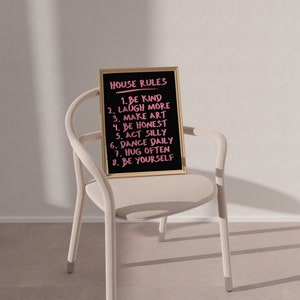 House Rules Wall Art, Trendy House Rules Wall Decor, House Rules Art ...