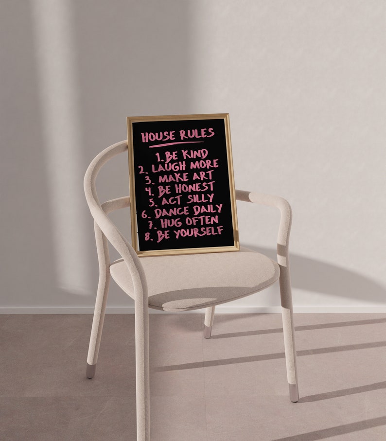 House Rules Wall Art, Trendy House Rules Wall Decor, House Rules Art ...