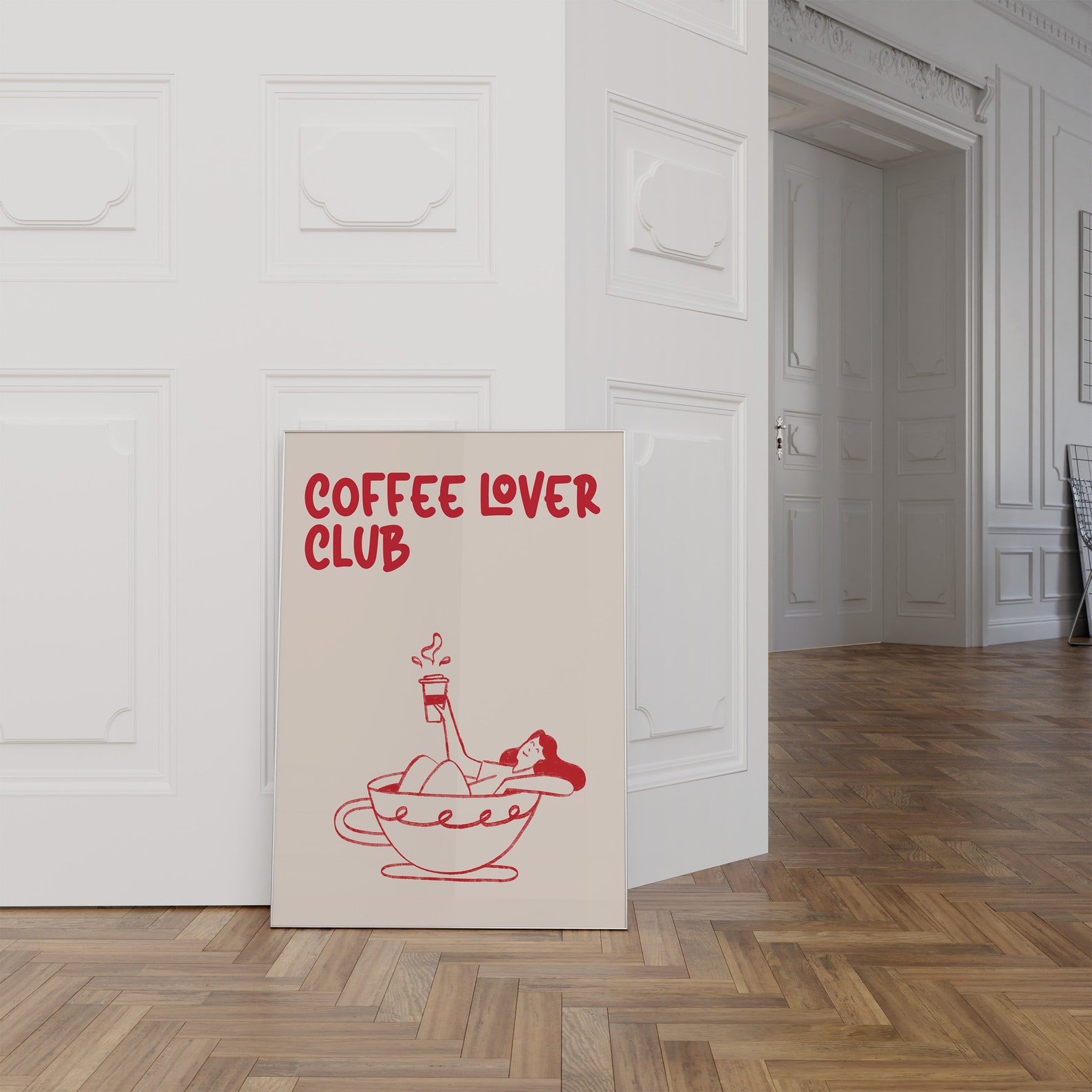 Coffee Lover Club Art, Coffee Print Kitchen, Funny Coffee Art Print ...