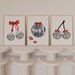 Retro Cherry Disco Balls Print Set, Cherry With Red Bow, Cherry Wall ...