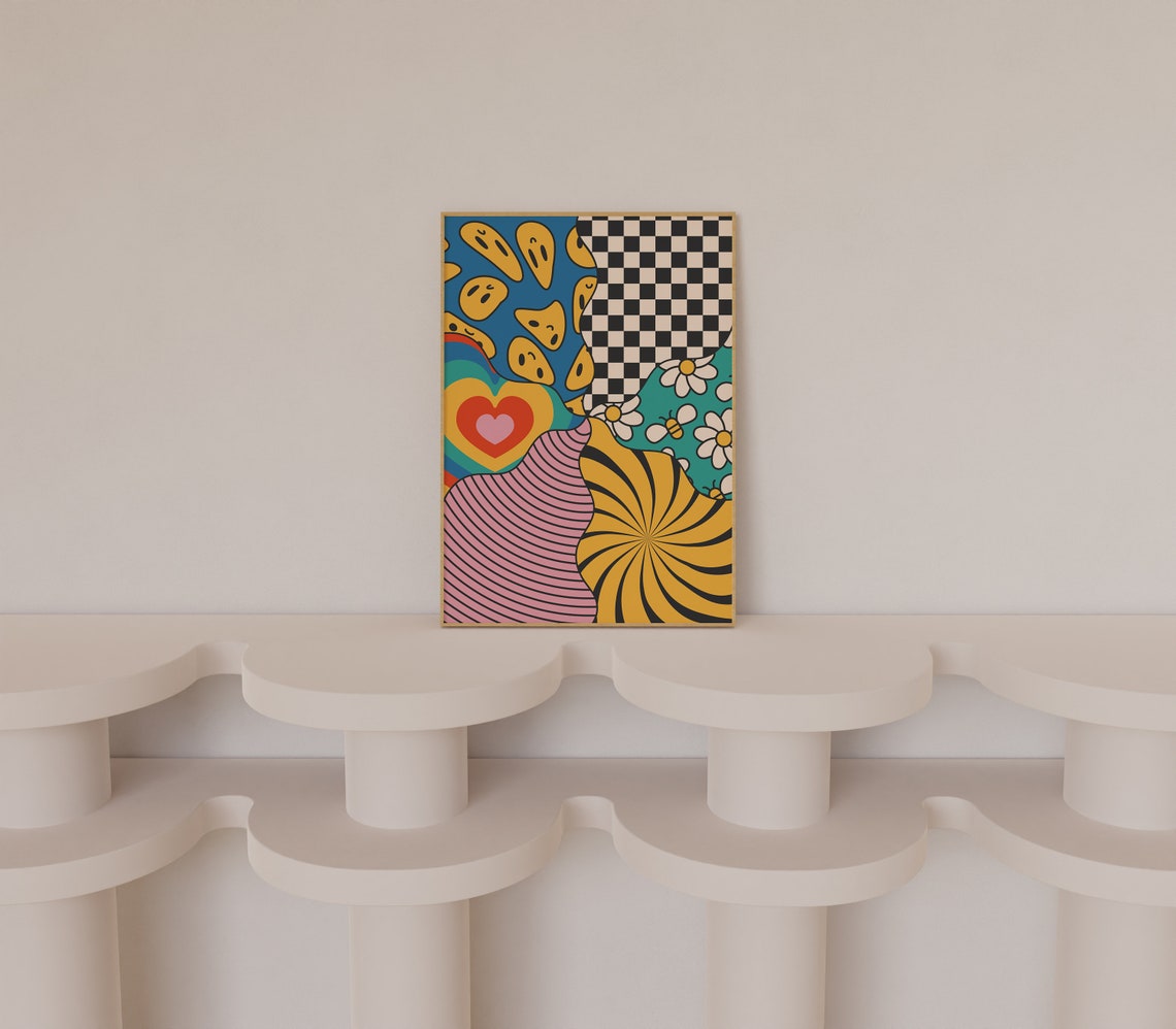 Trendy Groovy Poster, 70s Groovy Collections Wall Print, Retro Wall Art ...