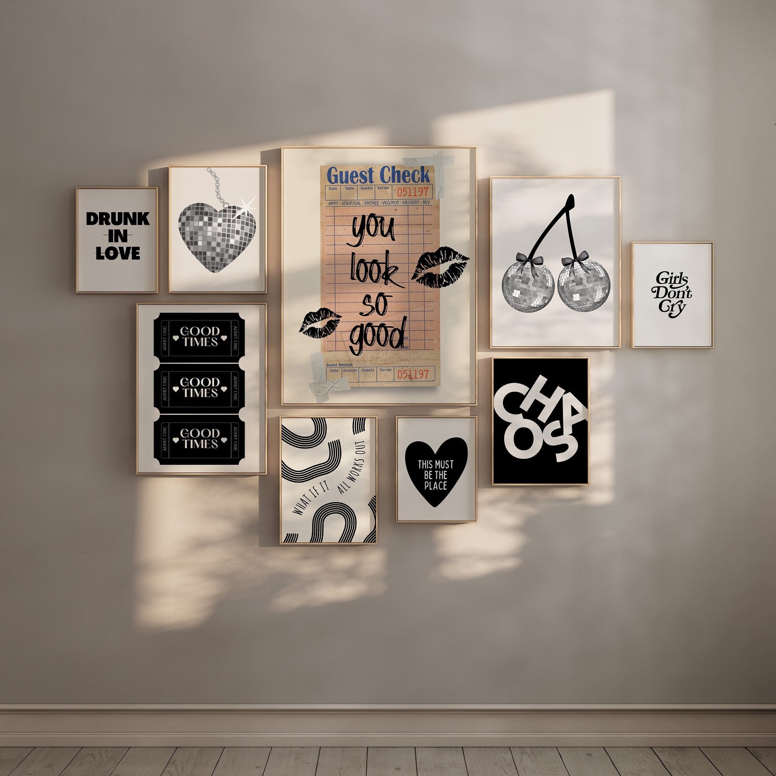 Funky Gallery Wall Set Print, Trendy Disco Ball Art, Retro Funky Wall ...