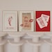 Preppy Gallery Wall Set, Red Lucky You Poster, Red Girly Wall Art ...