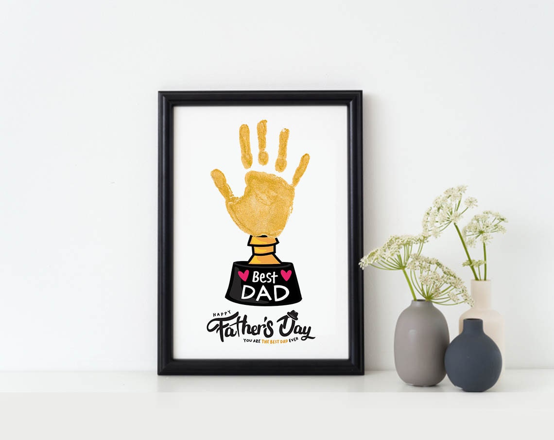 Best Dad Keepsake Handprint Memory Craft Printable Handprint | Etsy UK