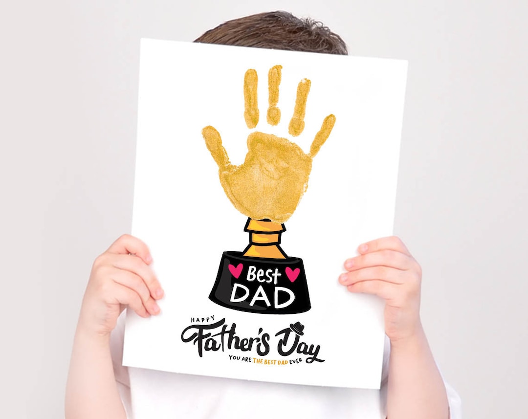 Best Dad Keepsake Handprint Memory Craft, Printable Handprint Art for ...