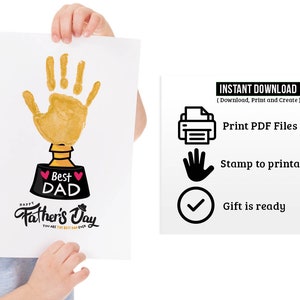 Best Dad Keepsake Handprint Memory Craft, Printable Handprint Art for ...