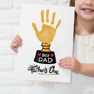 Best Dad Keepsake Handprint Memory Craft, Printable Handprint Art for ...