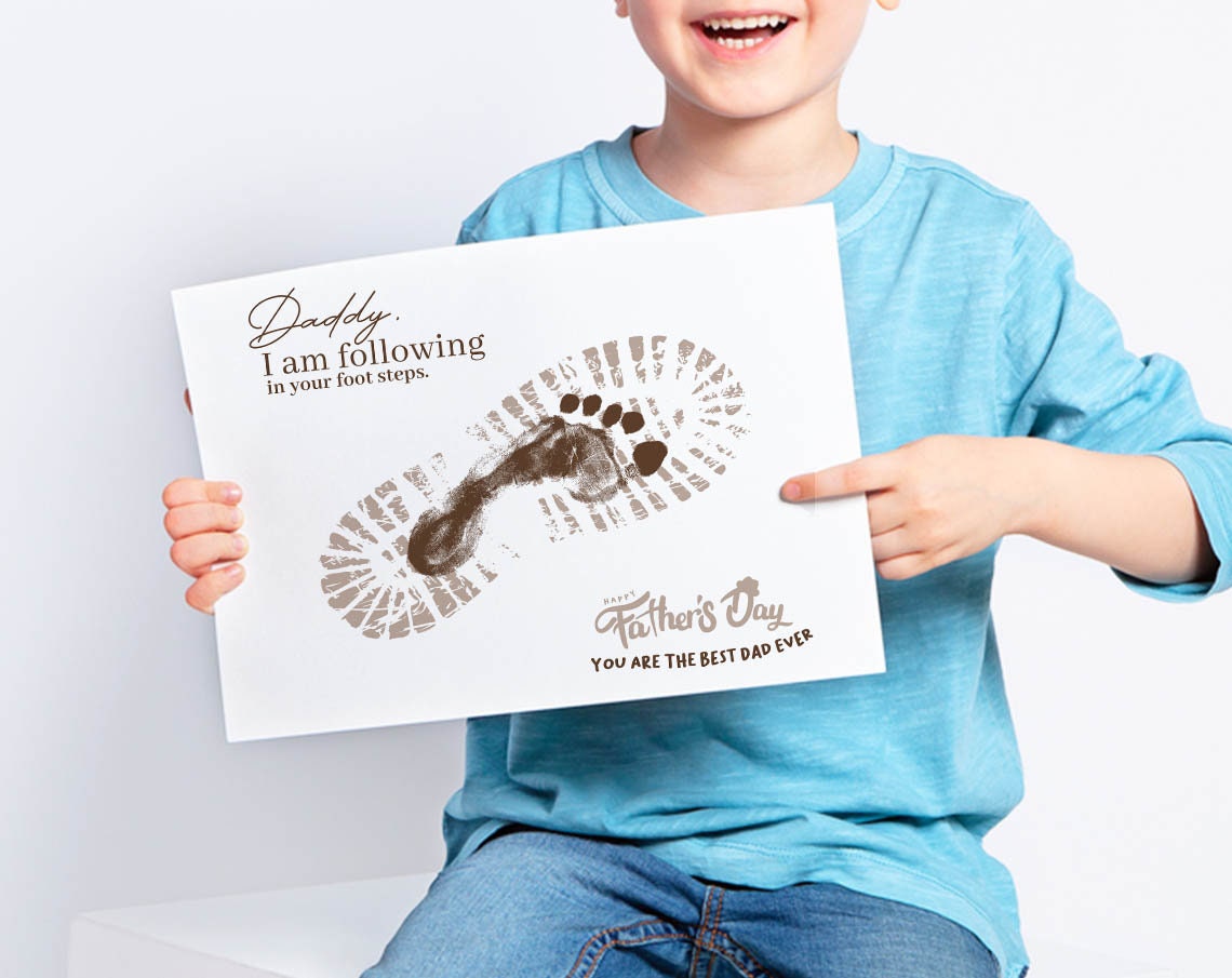 Following in Your Footsteps Footprint Art, Printable Footprint Art for ...