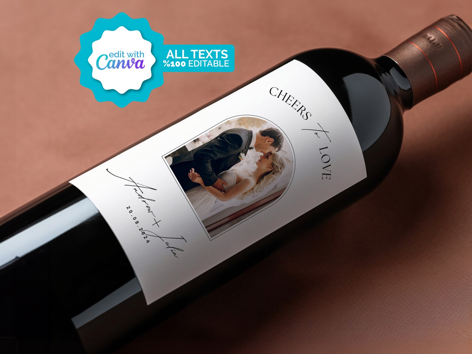 Editable Wedding Wine Bottle Label Template, Celebrate to Wedding Wine ...