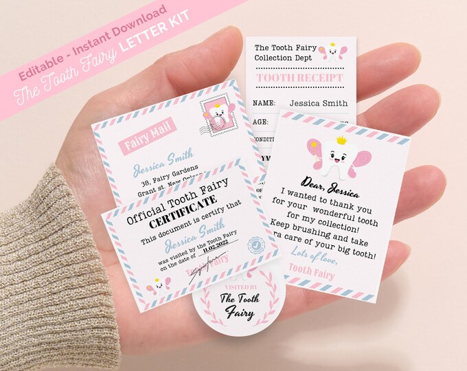 Tooth Fairy Letter, Instant Download, Tooth Fairy Letter and Envelope ...