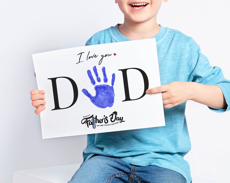 Printable Handprint Art for Fathers Day Gift DAD Handprint - Etsy