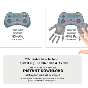Gamer Dad Printable Handprint Art, Happy Father's Day Handprint Craft ...