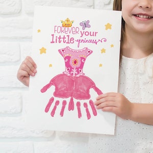 Printable Your Little Princess Handprint for Dad, Father's Day Gift ...
