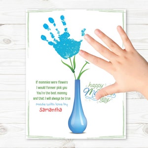 Printable Handprint Crafts for Mother's Day Gift, Editable Handprint ...