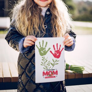 I Love You Mom Handprint Art for Mother's Day, Toddler's Handprint ...