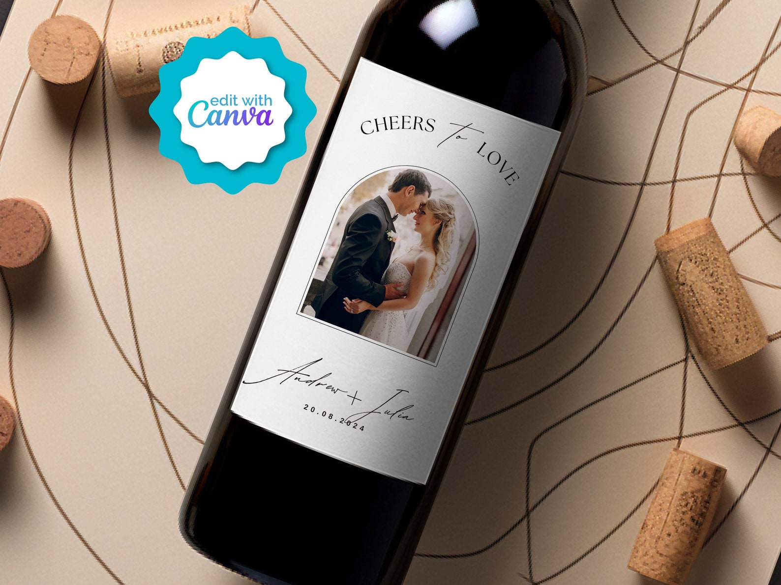 Editable Wedding Wine Bottle Label Template, Celebrate to Wedding Wine ...