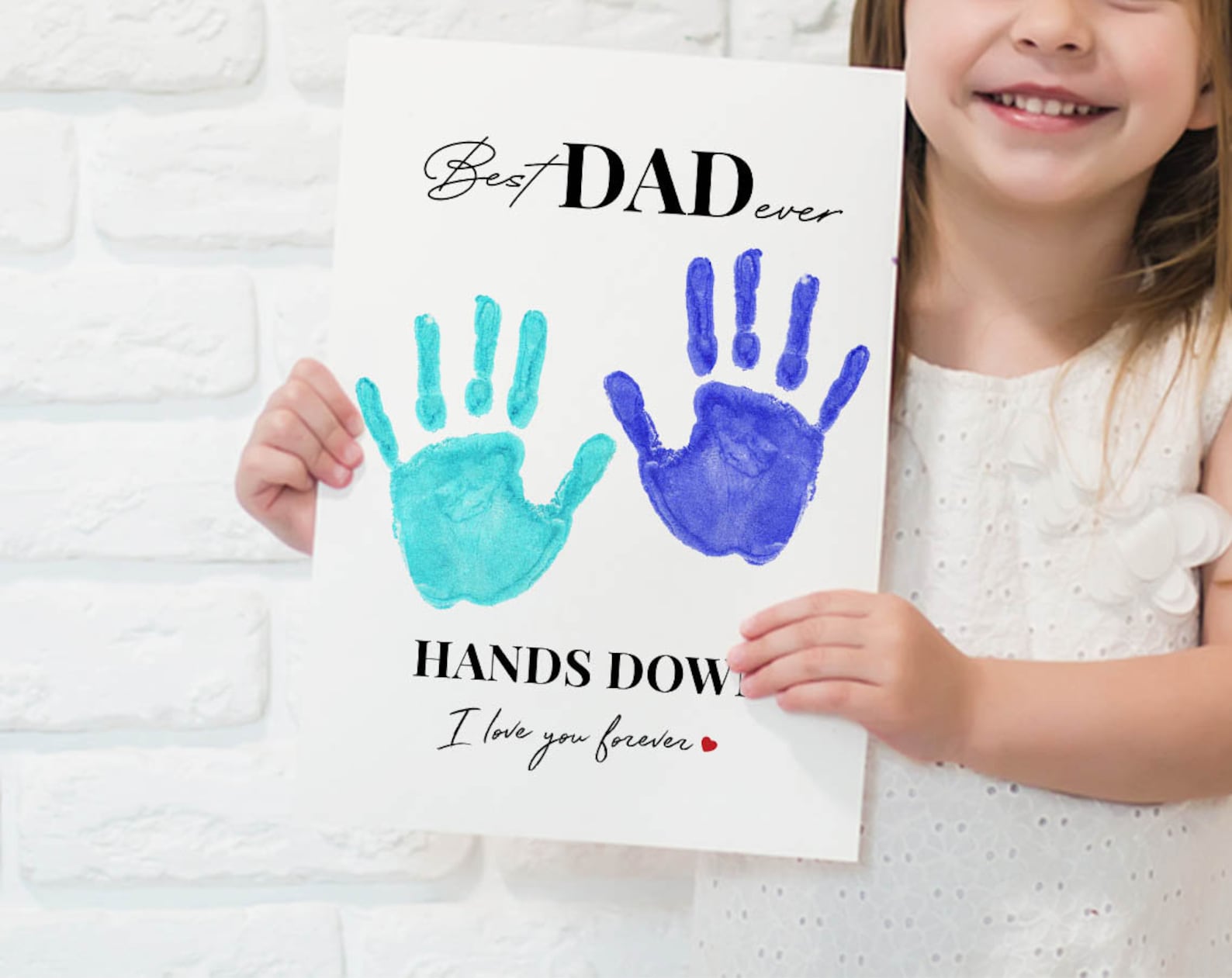 Best Dad Hands Down Printable Handprint Card for Preschool - Etsy