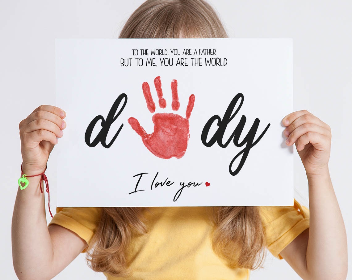 Printable Keepsake Handprint Gift for Daddy Father's Day - Etsy