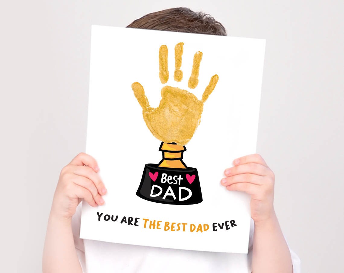Best Dad Keepsake Handprint Memory Craft Printable Handprint - Etsy UK