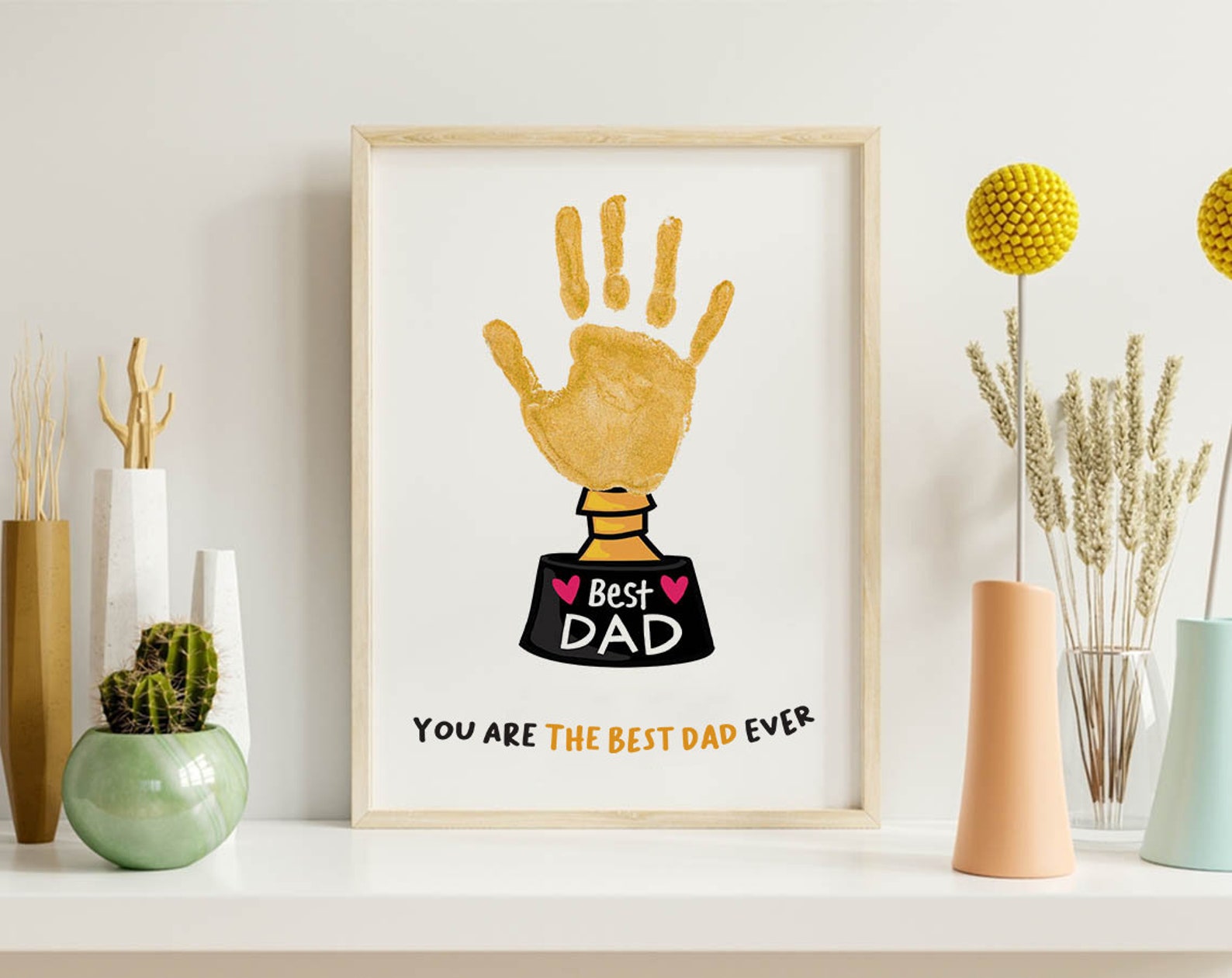 Best Dad Keepsake Handprint Memory Craft Printable Handprint - Etsy UK