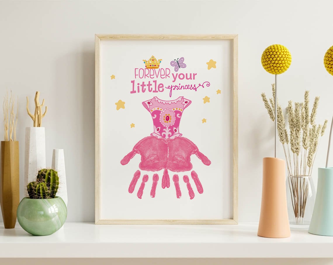 Printable Your Little Princess Handprint for Dad, Father's Day Gift ...