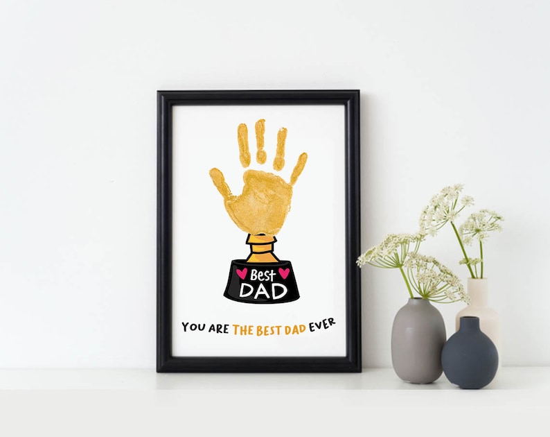 Best Dad Keepsake Handprint Memory Craft Printable Handprint - Etsy UK