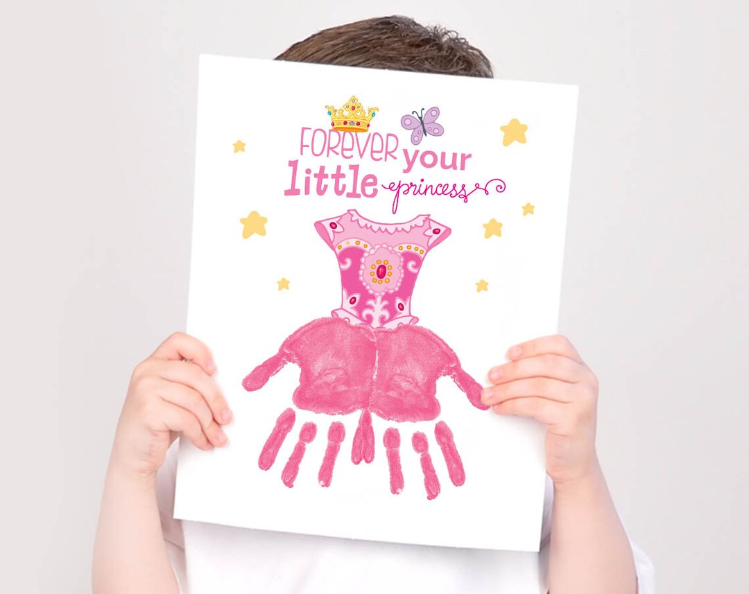 Printable Your Little Princess Handprint for Dad, Father's Day Gift ...