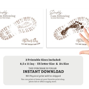 Following in Your Footsteps Footprint Art, Printable Footprint Art for ...