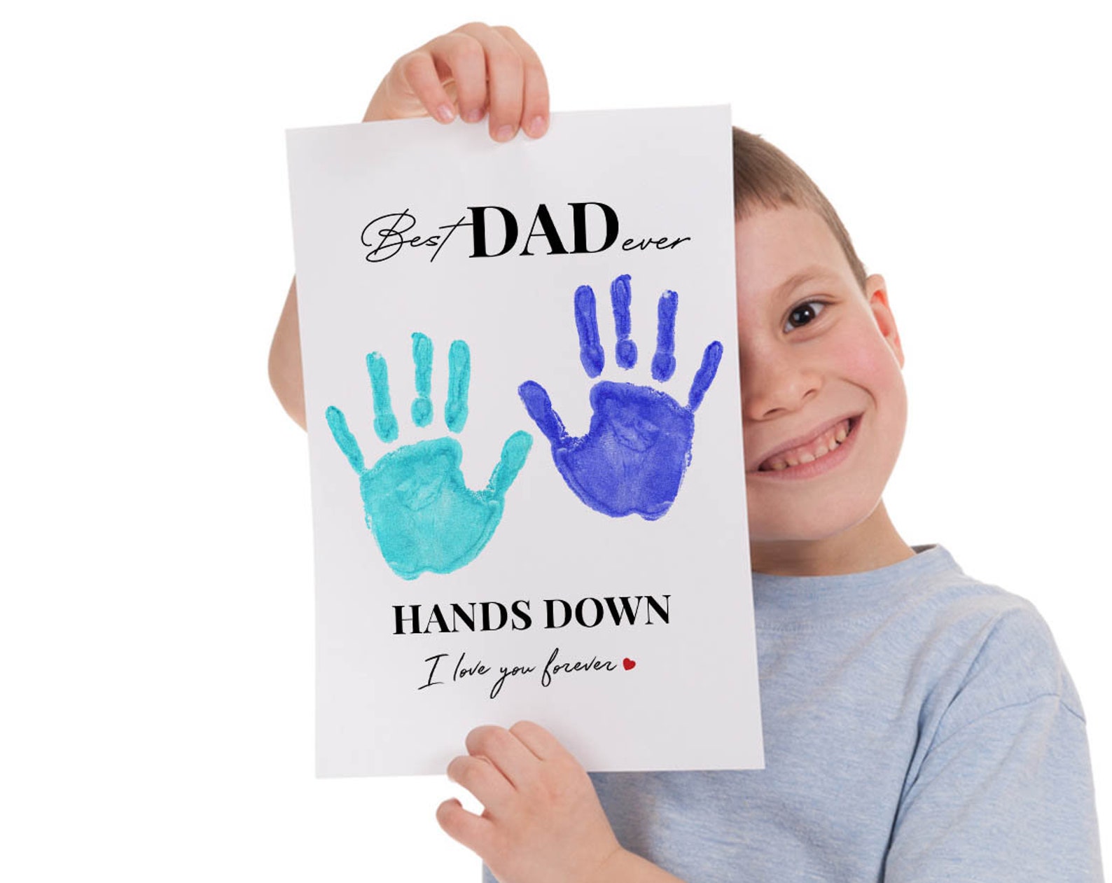 Best Dad Hands Down Printable Handprint Card for Preschool - Etsy