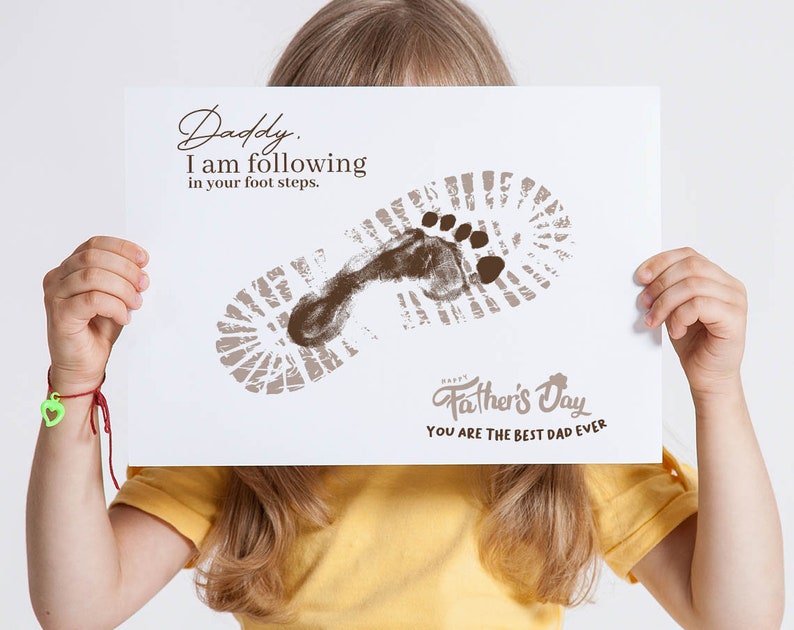 Following in Your Footsteps Footprint Art, Printable Footprint Art for ...