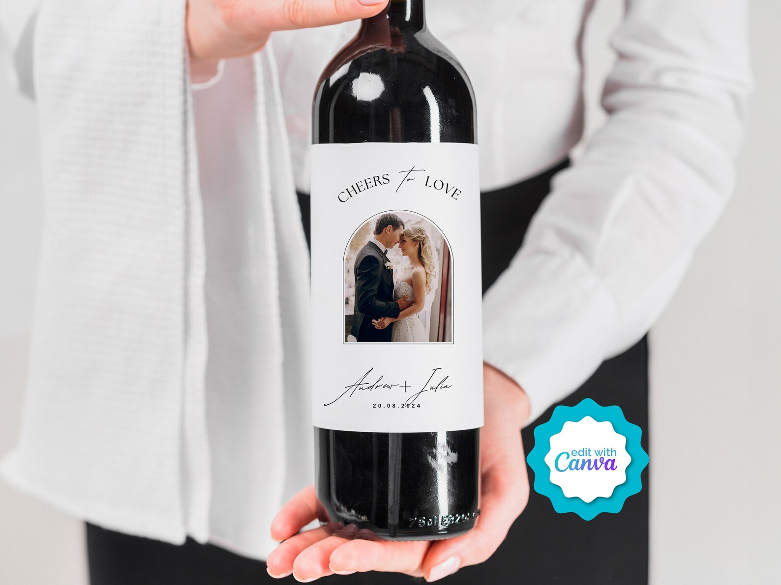 Editable Wedding Wine Bottle Label Template, Celebrate to Wedding Wine ...