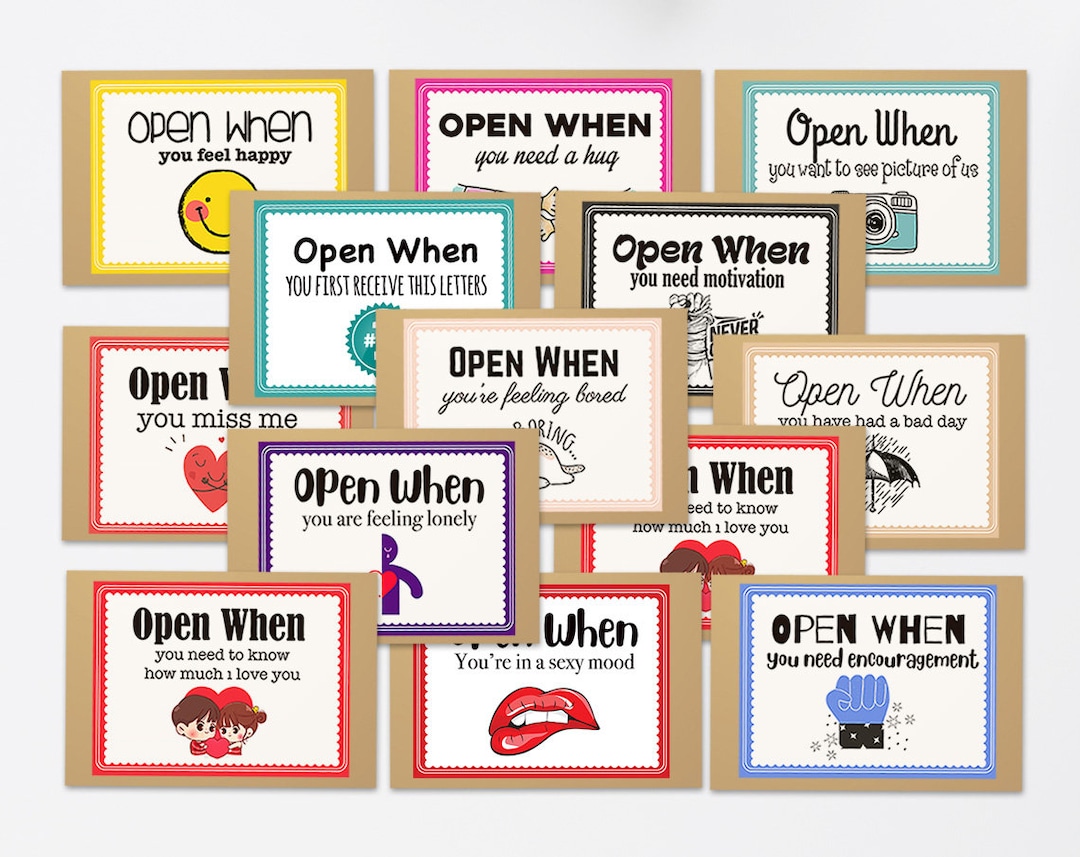 Printable Open When Letters, 28 Open When Envelopes for Girlfriend ...