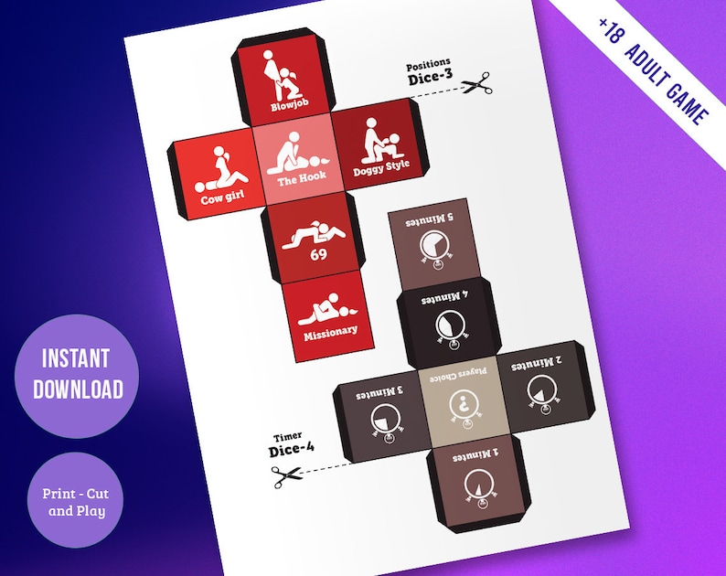 Printable Sex Dice Game Adult Games For Couples Naughty Sex Etsy